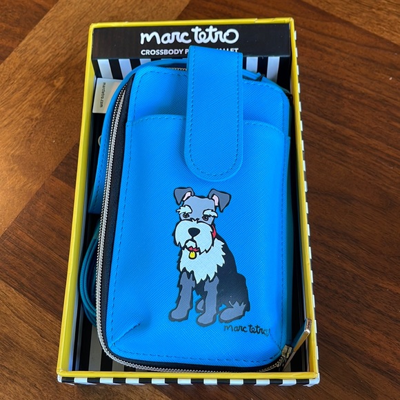 Marc Tetro | Bags | Nwt Marc Tetro Schnauzer Dog Crossbody Phone Wallet ...